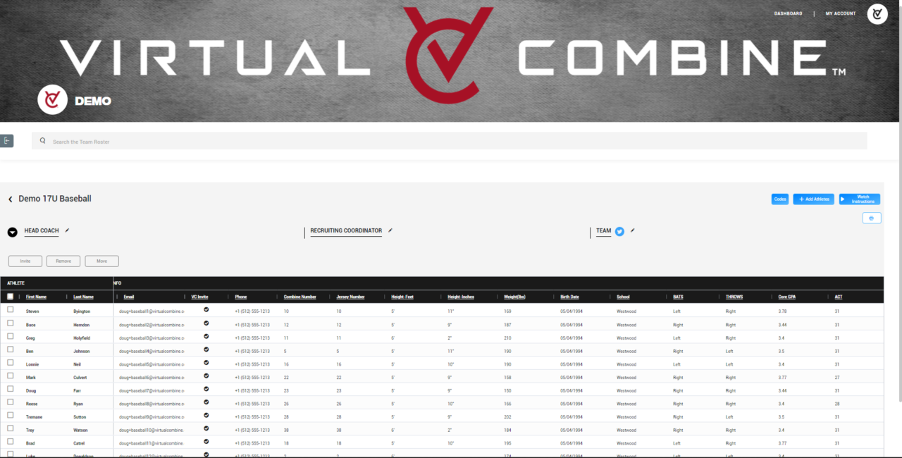 Club Coaches | Virtual Combine